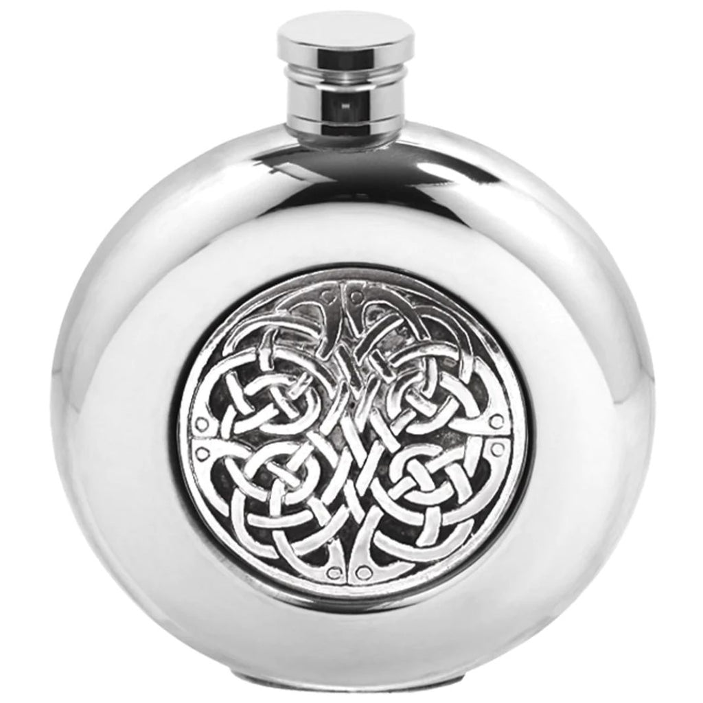 6 oz Celtic Knot Round Pewter Flask – The Scottish Company